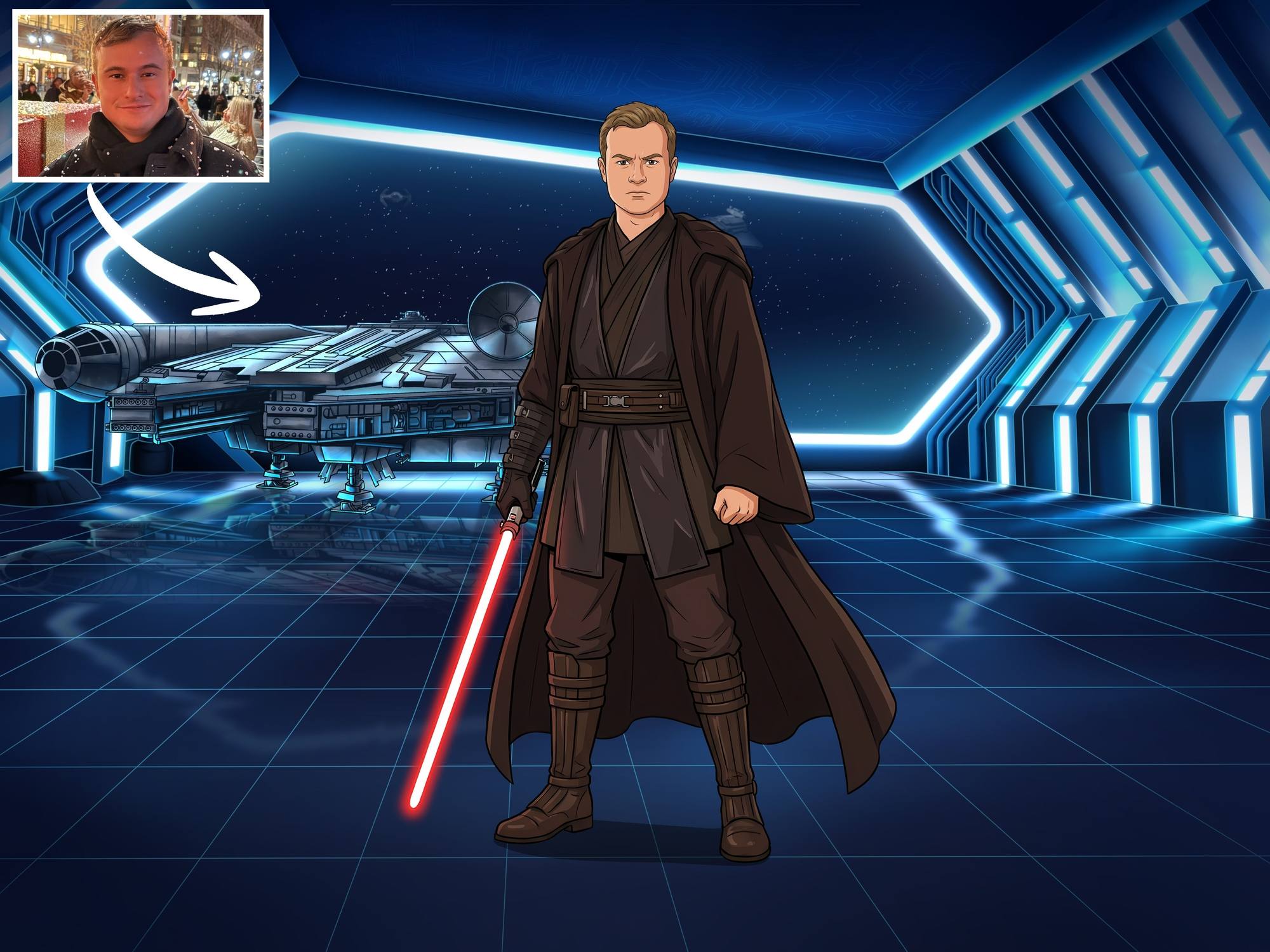 Jedi Portrait Custom Gift (1 Person) | MakeMeJedi – Make Me Jedi